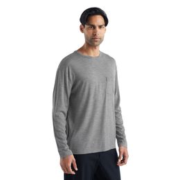 Icebreaker Merino Granary Langarmshirt mit Brusttasche - Mann - Metro Heather - Größe XL