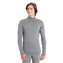 Icebreaker Merino 200 Oasis Thermo-Langarmshirt mit halblangem Reißverschluss - Mann - Gritstone Heather - Größe XL