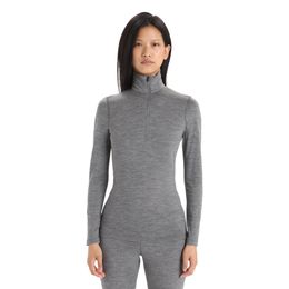 Icebreaker Merino 200 Oasis Thermo-Langarmshirt mit halblangem Reißverschluss - Frau - Gritstone Heather - Größe XS