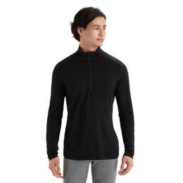 Icebreaker Merino 200 Oasis Thermo-Langarmshirt mit halblangem Reißverschluss - Mann - Black - Größe XL