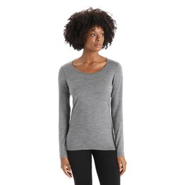 Icebreaker Merino 200 Oasis Thermo-Langarmshirt mit U-Ausschnitt - Frau - Gritstone Heather - Größe XL