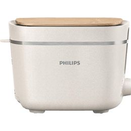 Philips HD2640/10 Serie 5000 Eco Conscious Edition 8 Stufen, Krümelschublade, Brötchenaufsatz Toaster Seidenweiß matt (830 Watt, Schlitze: 2)