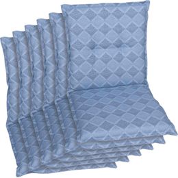 GO-DE Sitzauflage, (Set, 6 Auflagen), für Niederlehner, blau