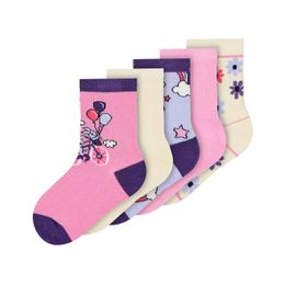 name it - Jaquard-Socken NMFVINNI 5er-Pack in buttercream, Gr.19-21