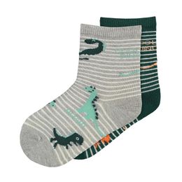 name it - Jaquard-Socken NMMTEN 2er-Pack in forest green, Gr.22-24