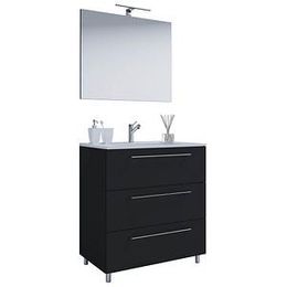 Vcm my bath Badmöbel-Set Schubo 914352 schwarz 80,0 x 46,0 x 86,0 cm