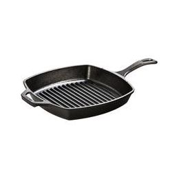 LODGE Grillpfanne L8SGP3 eckig, mit Stiel und Griff schwarz, 26,5cm