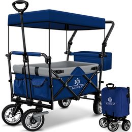 Kesser&reg; Bollerwagen faltbar GT9000 Handwagen mit Dach Transportwagen max. belastbar bis 150kg mit Hartgummi-R&auml;der & Feststellbremsen (Vorne & Hinten) Inkl. Abdeckung, Wetter & Sichtschutz