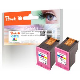 Peach HP 301 XLc 2 Druckk&ouml;pfe XL 2*col ersetzt HP No. 301XL c*2, D8J46AE f&uuml;r z.B. HP DeskJet 1000, HP DeskJet 1010, HP DeskJet 1050, HP DeskJet 1050 a (wiederaufbereitet)