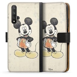 DeinDesign Handyhülle Offizielles Lizenzprodukt Mickey & Minnie Mouse Wasserfarbe, Huawei Nova 5T Hülle Handy Flip Case Wallet Cover Handytasche Leder