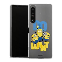 DeinDesign Handyhülle Minions Banane Film Minions Do Want, Sony Xperia 1 IV Silikon Hülle Bumper Case Handy Schutzhülle, weiß