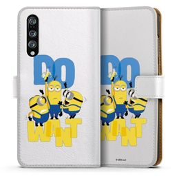 DeinDesign Handyhülle Minions Banane Film Minions Do Want, Huawei P20 Pro Hülle Handy Flip Case Wallet Cover Handytasche Leder, weiß