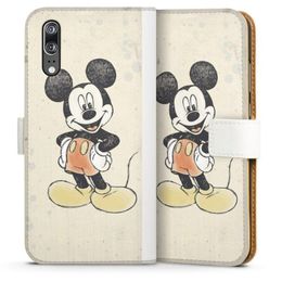 DeinDesign Handyhülle Offizielles Lizenzprodukt Mickey & Minnie Mouse Wasserfarbe, Huawei P20 Hülle Handy Flip Case Wallet Cover Handytasche Leder