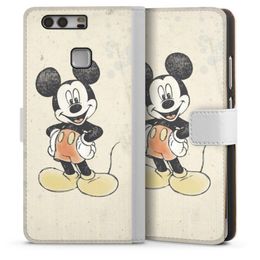 DeinDesign Handyhülle Offizielles Lizenzprodukt Mickey & Minnie Mouse Wasserfarbe, Huawei P9 Hülle Handy Flip Case Wallet Cover Handytasche Leder