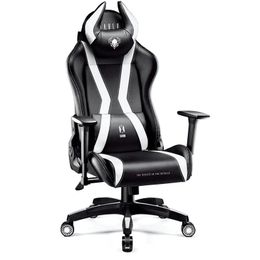 X-Horn 2.0 Gaming Stuhl Computerstuhl ergonomischer Bürostuhl Gamer Chair Schreibtischstuhl Schwarz-Weiß: Normal Size - Diablo
