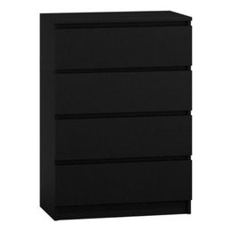 3xEliving Demi mit 4 Schubladen Kommode in Schwarz - Modernes Sideboard mit viel Stauraum für Ihren Wohnbereich - 70 x 101 x 39cm (b/h/t) - schwarz