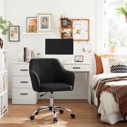 Songmics - Bürostuhl, Schreibtischstuhl, höhenverstellbar, bis 110 kg belastbar, schwarz GBO019B01 - Schwarz