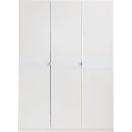Kleiderschrank Priess "Madrid" Schränke Gr. B/H/T: 140 cm x 173 cm x 54 cm, farbige Glasauflagen in den Türen, 3 St., weiß (weiß, weißglas) Kleiderschränke