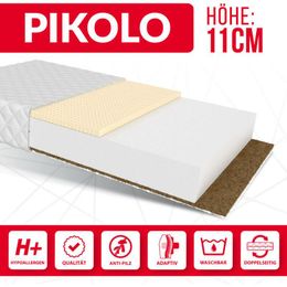 Matratze pikolo 80x160 H2/H4 11 cm Kokos Latex Polyurethanschaum Klimafaser Kindermatratze