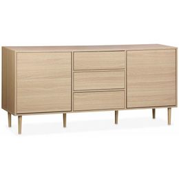 sweeek - Sideboard in Holzoptik mit 2 Türen 160 cm - Holzfarben