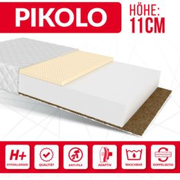 Matratze pikolo 70x160 H2/H4 11 cm Kokos Latex Polyurethanschaum Klimafaser Kindermatratze