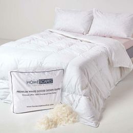 Homescapes - bergangs-Bettdecke Wärmeklasse 3-4, Gänsefeder- und Daunendecke, 135 x 200 cm - Weiß