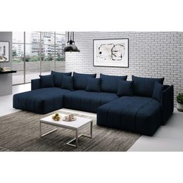 Furnix - U-Form-Sofa asvil Wohnzimmersofa mit Schlaffunktion und Bettkasten MH77