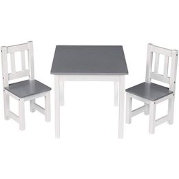 Kindertisch mit 2 Stühlen, Tisch und Stühle für Kinder, abgerundete Kanten und Ecken, Kindersitzgruppe aus mdf - WOLTU