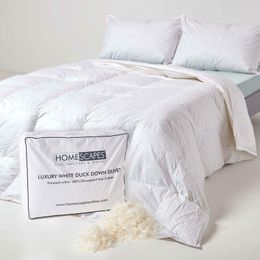 Homescapes - Leichte Sommer-Bettdecke Wärmeklasse 2, Entenfeder- und Daunendecke, 230 x 220 cm - Weiß