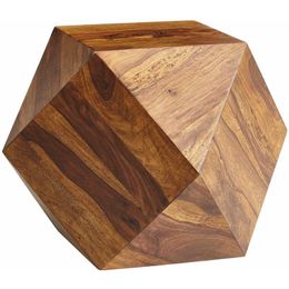 FineBuy - Couchtisch 57 x 42,5 x 57 cm Sheesham Massivholz Sofatisch Modern, Wohnzimmertisch in Diamantform, Holztisch Massiv Wohnzimmer, Echtholz