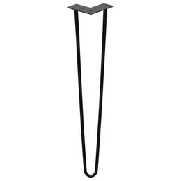 4 Stück tischbeine metall schwarz Tischkufen Haarnadel Tischbein 12 mm, Hairpin Legs aus Stahl, 2-Stange Bein, 40 cm - Swanew