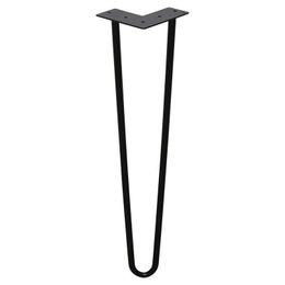 4 Stück tischbeine metall schwarz Tischkufen Haarnadel Tischbein 12 mm, Hairpin Legs aus Stahl, 2-Stange Bein, 30 cm - VINGO