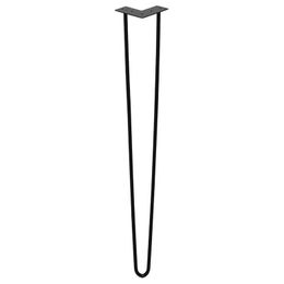 VINGO 4 Stück tischbeine metall schwarz Tischkufen Haarnadel Tischbein 12 mm, Hairpin Legs aus Stahl, 2-Stange Bein, 61 cm