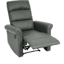 Fernsehsessel HHG 225, Relaxsessel Sessel Liegesessel, Liegefunktion verstellbar Kunstleder grau - grey