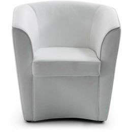 Lounge-Sessel Dabbiat, Lounge-Sessel, 100% Made in Italy, Relaxsessel aus Kunstleder, Cm 70x60h74, Weiß - Dmora