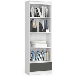 Akord - Büro-Bücherregal 60 cm 1 Schublade 4 Regale | Möbel stehen für Dokumente Bücher für ein Schlafzimmer Arbeitszimmer Wohnzimmer Schrank |