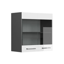 VICCO - Küchenschrank Glas R-Line, Weiß Hochglanz, 60 cm