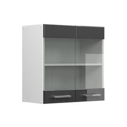 Küchenschrank Glas R-Line, Anthrazit Hochglanz, 60 cm VICCO