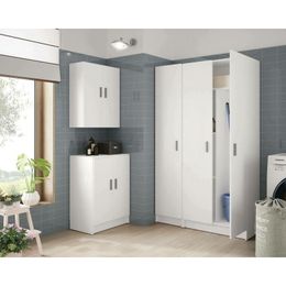 Hängeschrank Dcasal, Beistellschrank mit 2 Türen, Mehrzweck-Badezimmer oder Wäscheschrank, 59x27h60 cm, Weiß - Dmora