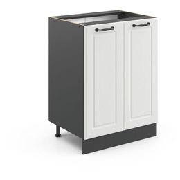 Küchenunterschrank R-Line, Weiß Landhaus, 60 cm ohne Arbeitsplatte VICCO