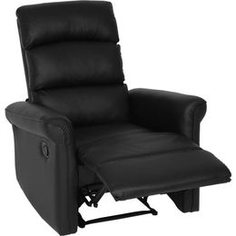 Fernsehsessel HHG 225, Relaxsessel Sessel Liegesessel, Liegefunktion verstellbar Kunstleder schwarz - black