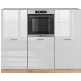Küchenblock R-Line 180cm Eiche/Weiß Hochglanz Modern VICCO