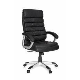 FineBuy - Bürostuhl Kunstleder ergonomisch mit Kopfstütze, Design Chefsessel Schreibtischstuhl mit Wippfunktion, Drehstuhl hohe Rücken-Lehne x-xl 120