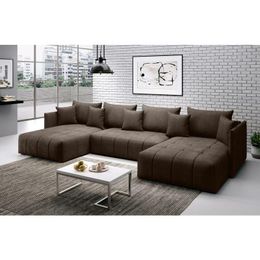 FURNIX U-Form-Sofa ASVIL Wohnzimmersofa mit Schlaffunktion und Bettkasten MH20