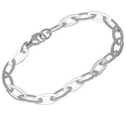 NKlaus Silberarmband Armband 925 Sterling Silber 21cm Luna Kette Damen (1 Stück), Made in Germany, silberfarben