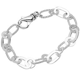 NKlaus Silberarmband Armband 925 Sterling Silber 22cm Luna Kette Damen (1 Stück), Made in Germany, silberfarben