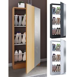 Vcm Holz Schuhschrank Ma&szlig;e: H. 112 x B. 50 x T. 17 cm 1 Dreht&uuml;r praktischer Spiegel - Fulisa L Spiegel