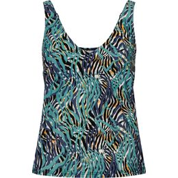 Damen Tankini-Oberteil mit verstellbaren Tr&auml;gern, bedruckt wei&szlig;-ozean-bedruckt, Gr&ouml;&szlig;e 42D