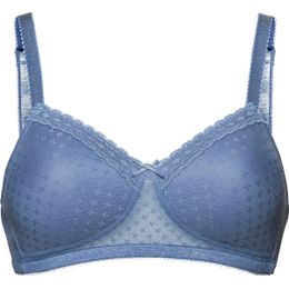w&auml;schepur Damen Schalen-BH ohne B&uuml;gel mit Jacquard-Muster blau, Gr&ouml;&szlig;e 75B