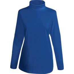 Damen Rollkragenshirt mit langen &Auml;rmeln royalblau, Gr&ouml;&szlig;e 52
